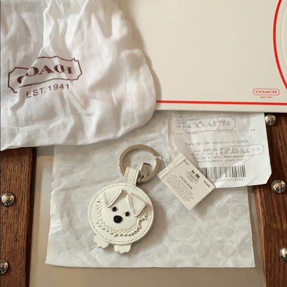 Coach | Accessories | New Rare Coach Leather Dog Keyfob Keychain | Poshmark